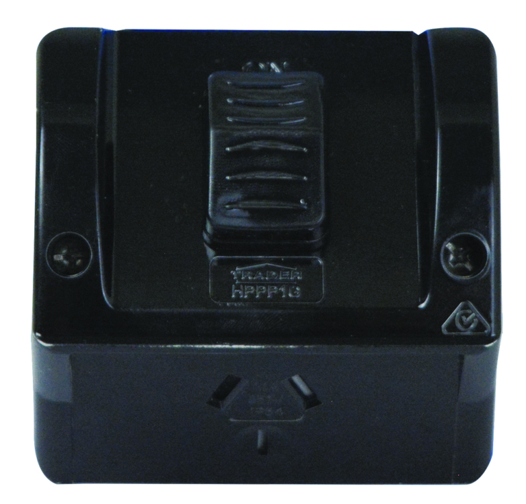 SINGLE OUTDOOR WEATHERPROOF POWER POINT IP54 10A 250V SHALLOW BASE ...