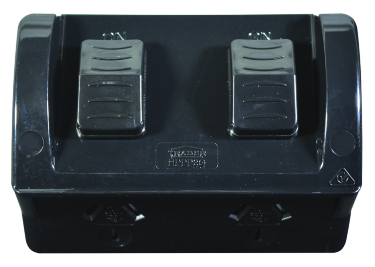 DOUBLE OUTDOOR WEATHERPROOF POWER POINT IP54 10A 250V BLACK – Lecky's ...