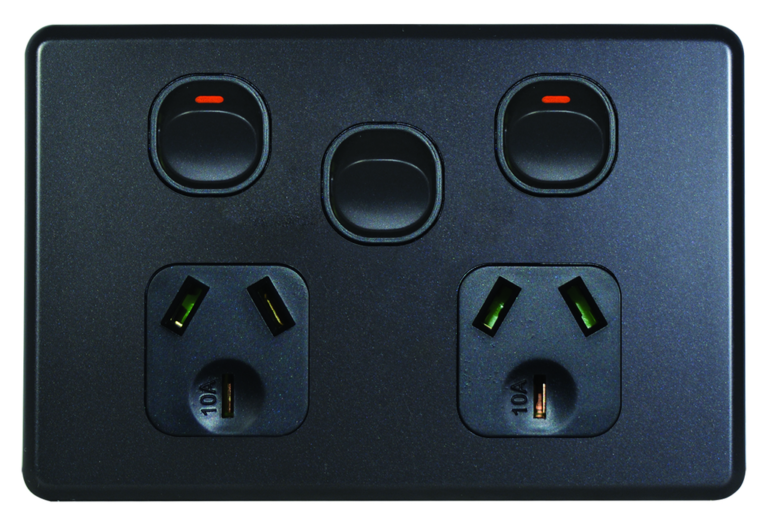 POWER POINT SWITCHED 2 GANG 10A 250V~ WITH REMOVABLE EXTRA SWITCH SLIM ...
