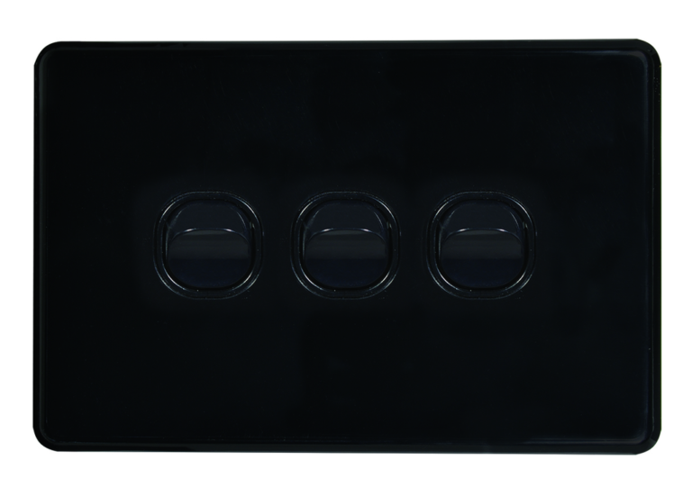 SWITCH HORIZONTAL 3 GANG 10AX/16A 250V~ BLACK – Lecky's Electrical & Data